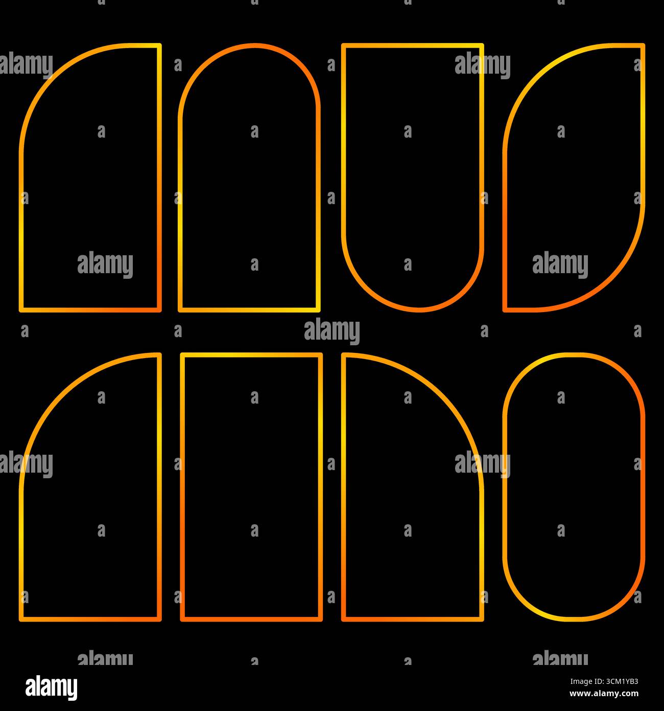 Set of art deco golden gradient frames. Vector illustration Stock ...