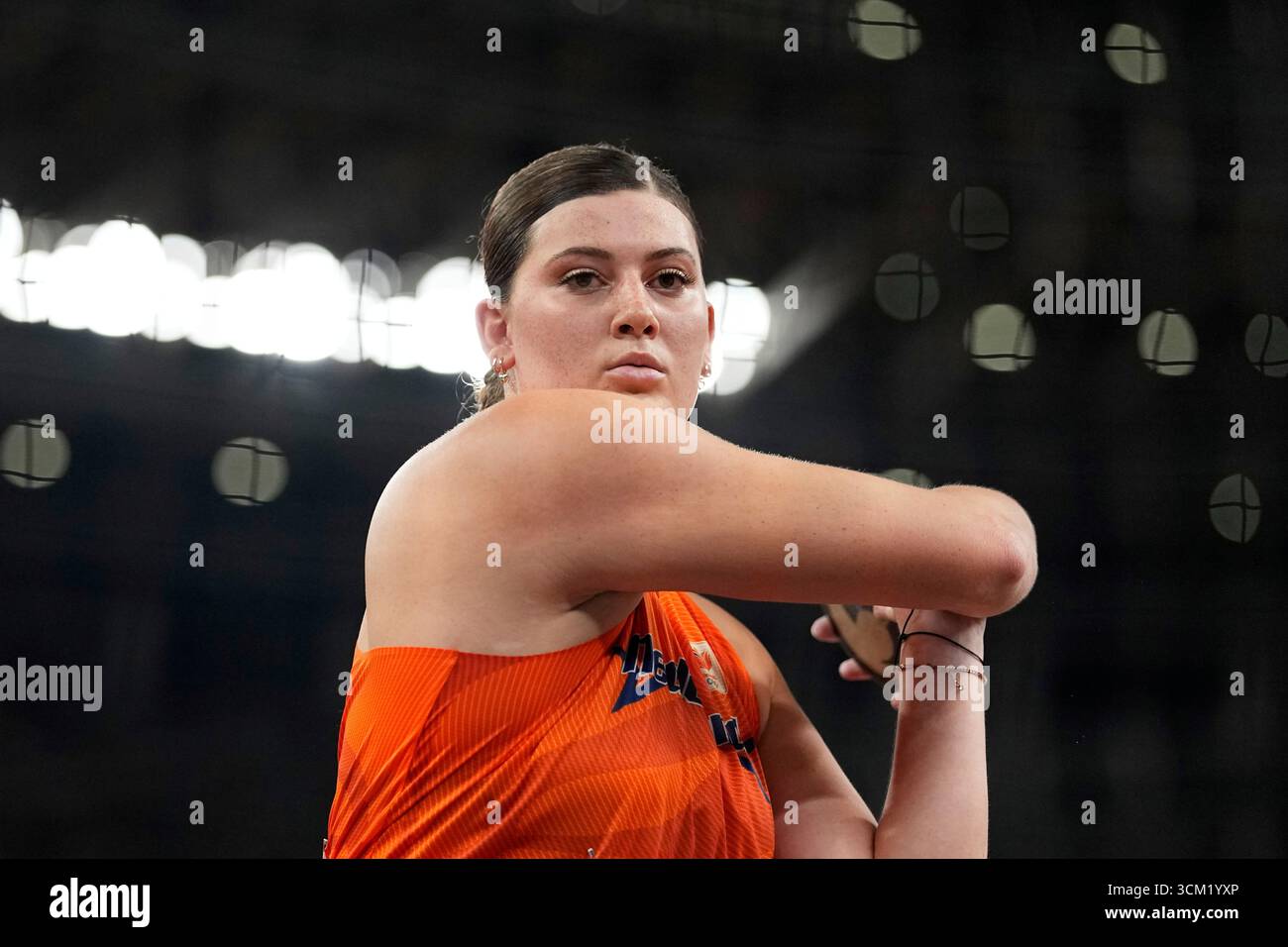 Netherlands' Alida Van Daalen makes an attempt in the women's discus ...