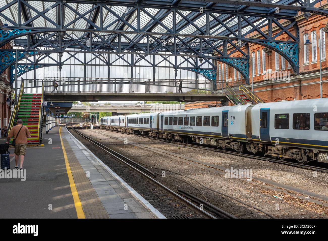 Bournemouth Railway Station, UK - September 5th 2025: A man walking on ...