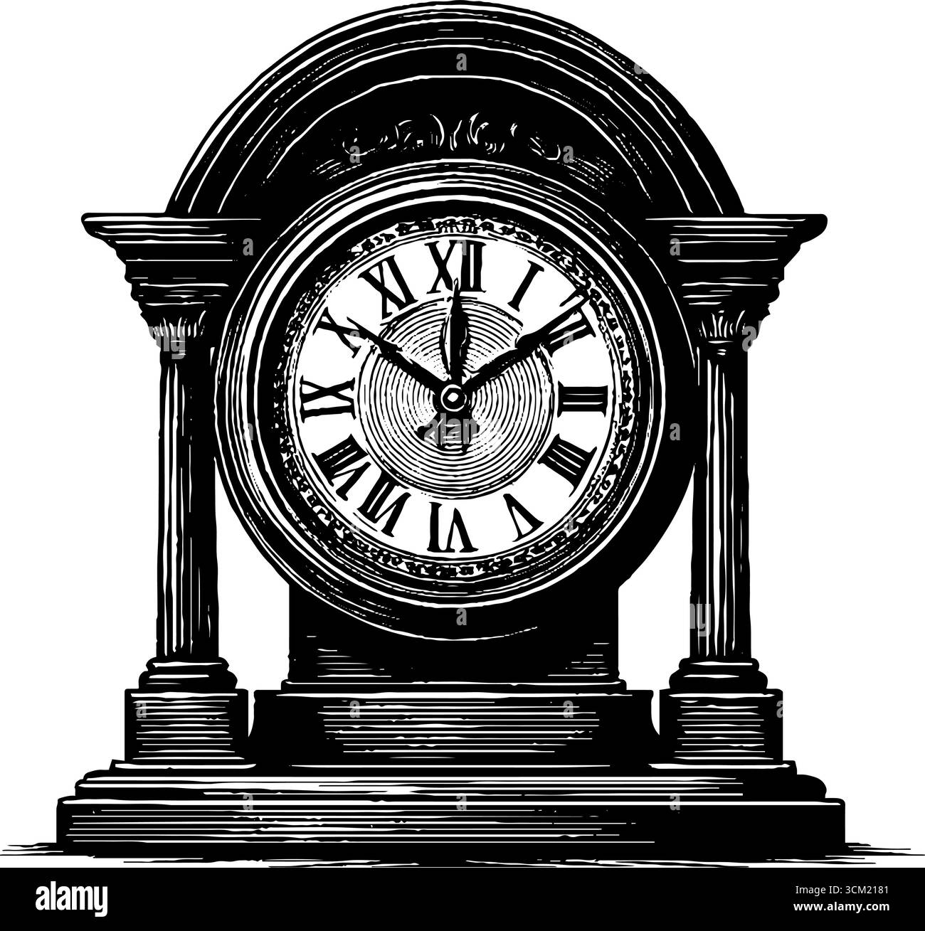 Vintage mantel clock Stock Vector Images - Alamy