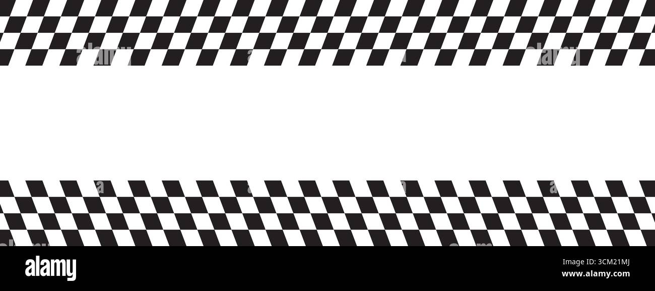 Top and bottom borders with race flag or checkerboard print. Chess game ...