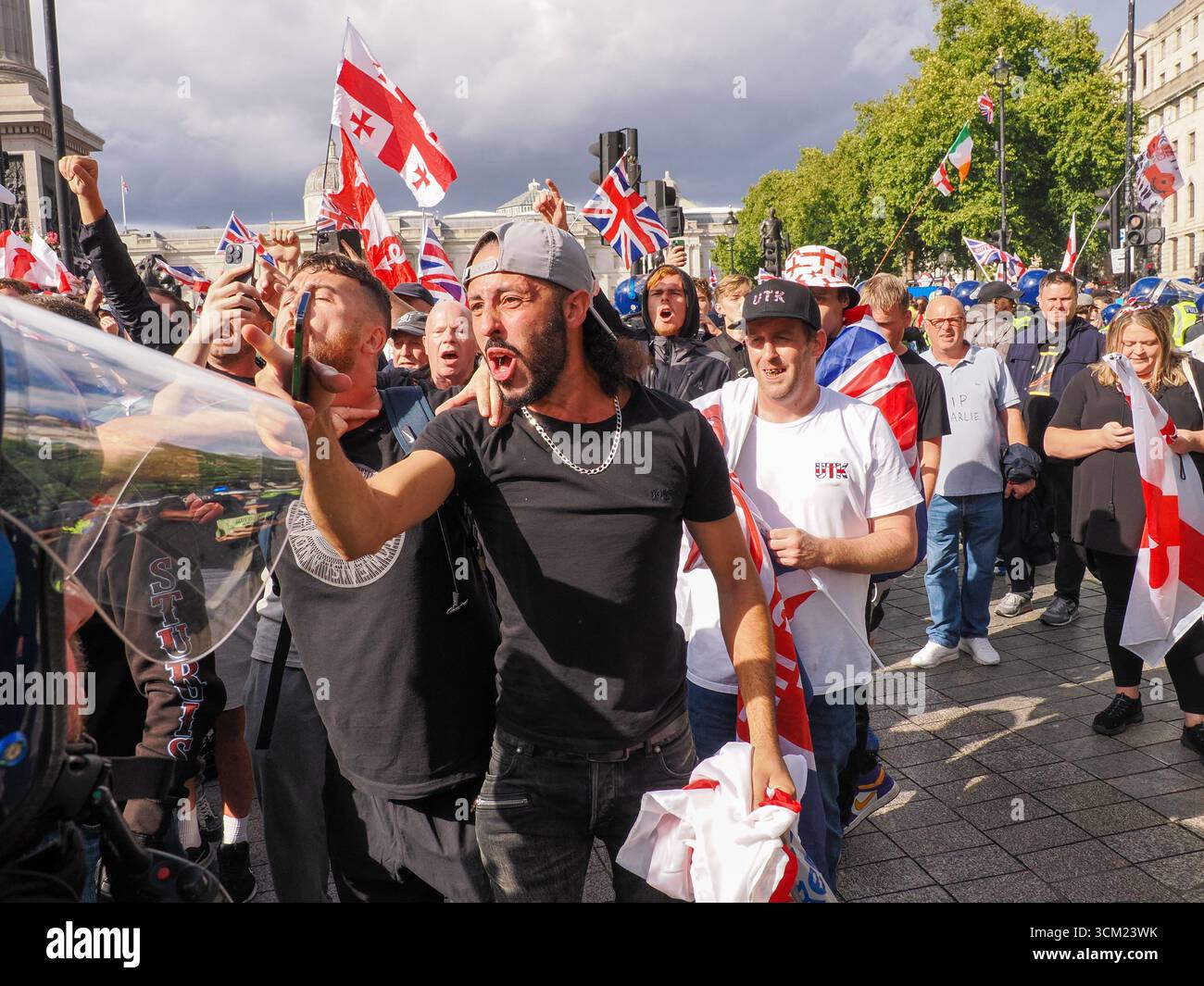 London, UK, 13 September 2025. Supporters of Tommy Robinson's Unite the ...