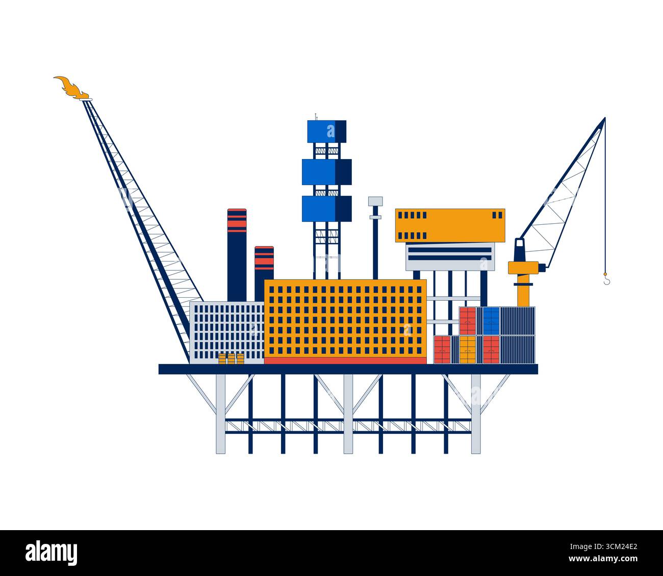 Crane on marine platform Stock Vector Images - Alamy