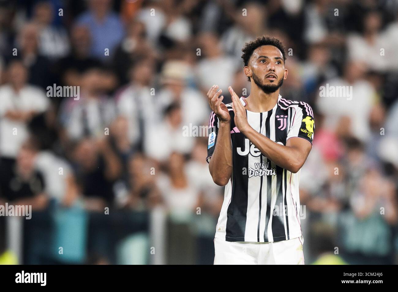 Lloyd Kelly of Juventus FC gestures at the end of the Serie A football ...