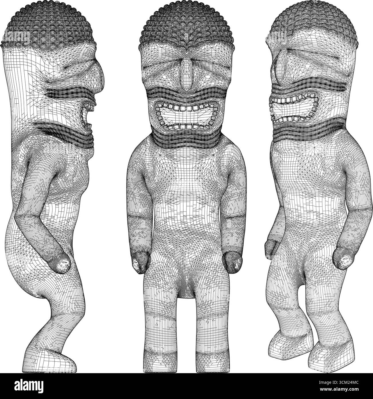 Tiki tribal hawaiian mask Black and White Stock Photos & Images - Alamy