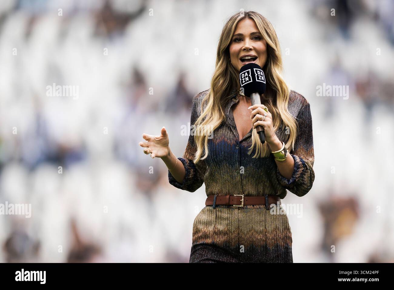 Diletta Leotta looks on prior to the Serie A football match between ...
