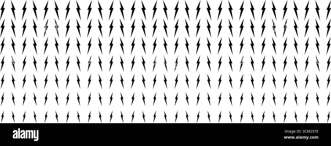 Repeated thunder bolt icons pattern. Flash signs print. Black electric ...