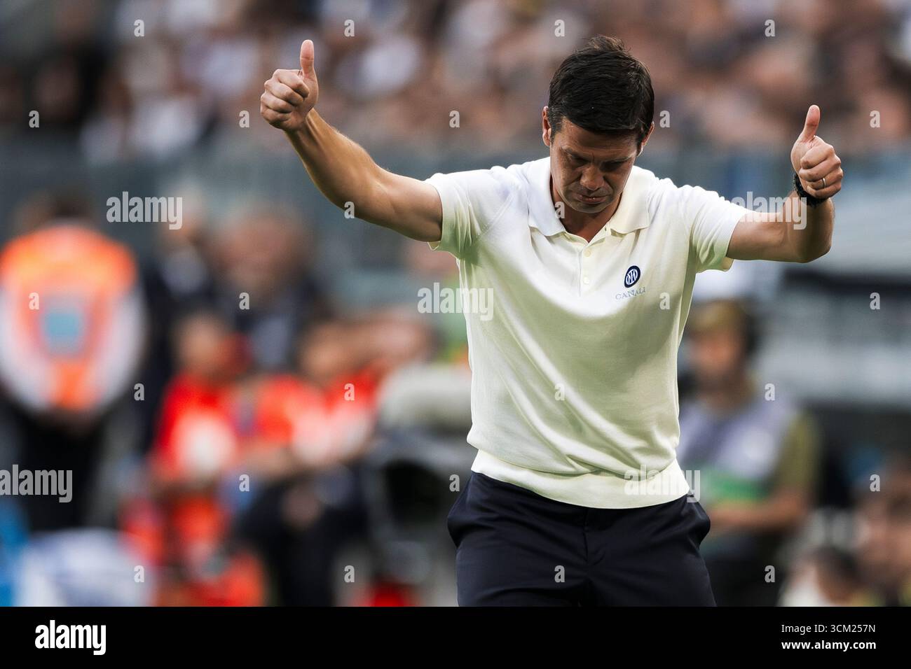 Cristian Chivu, head coach of FC Internazionale, gestures during the ...
