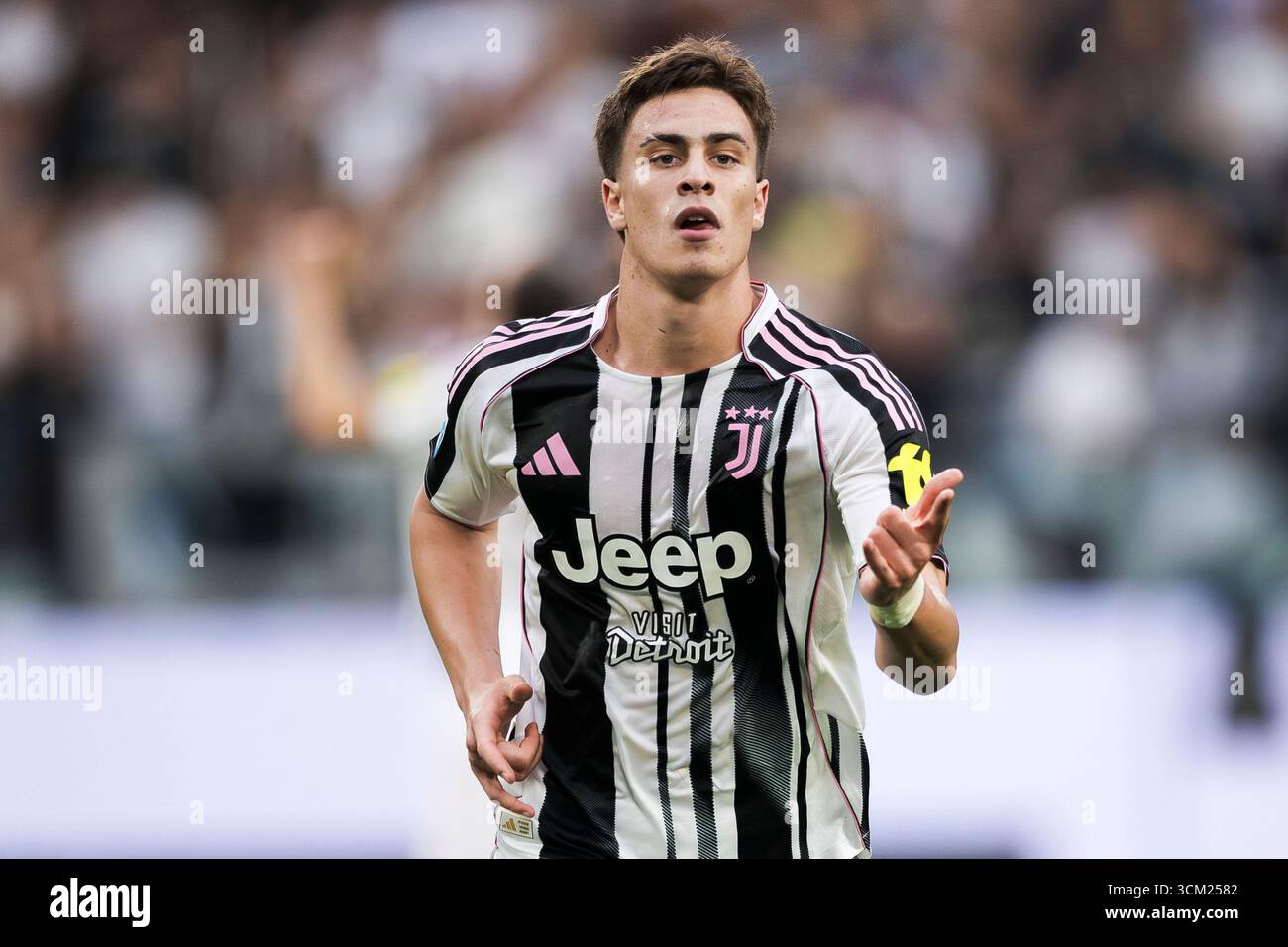 Kenan Yildiz of Juventus FC celebrates after scoring a goal during the ...