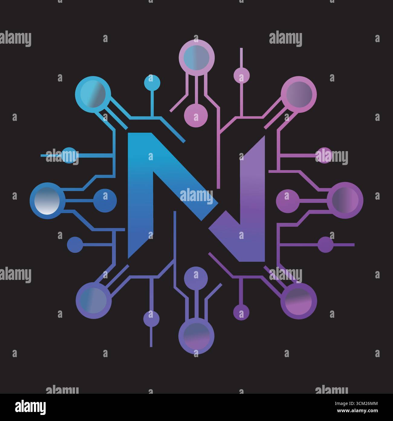 Logo design network technology hi-res stock photography and images - Alamy