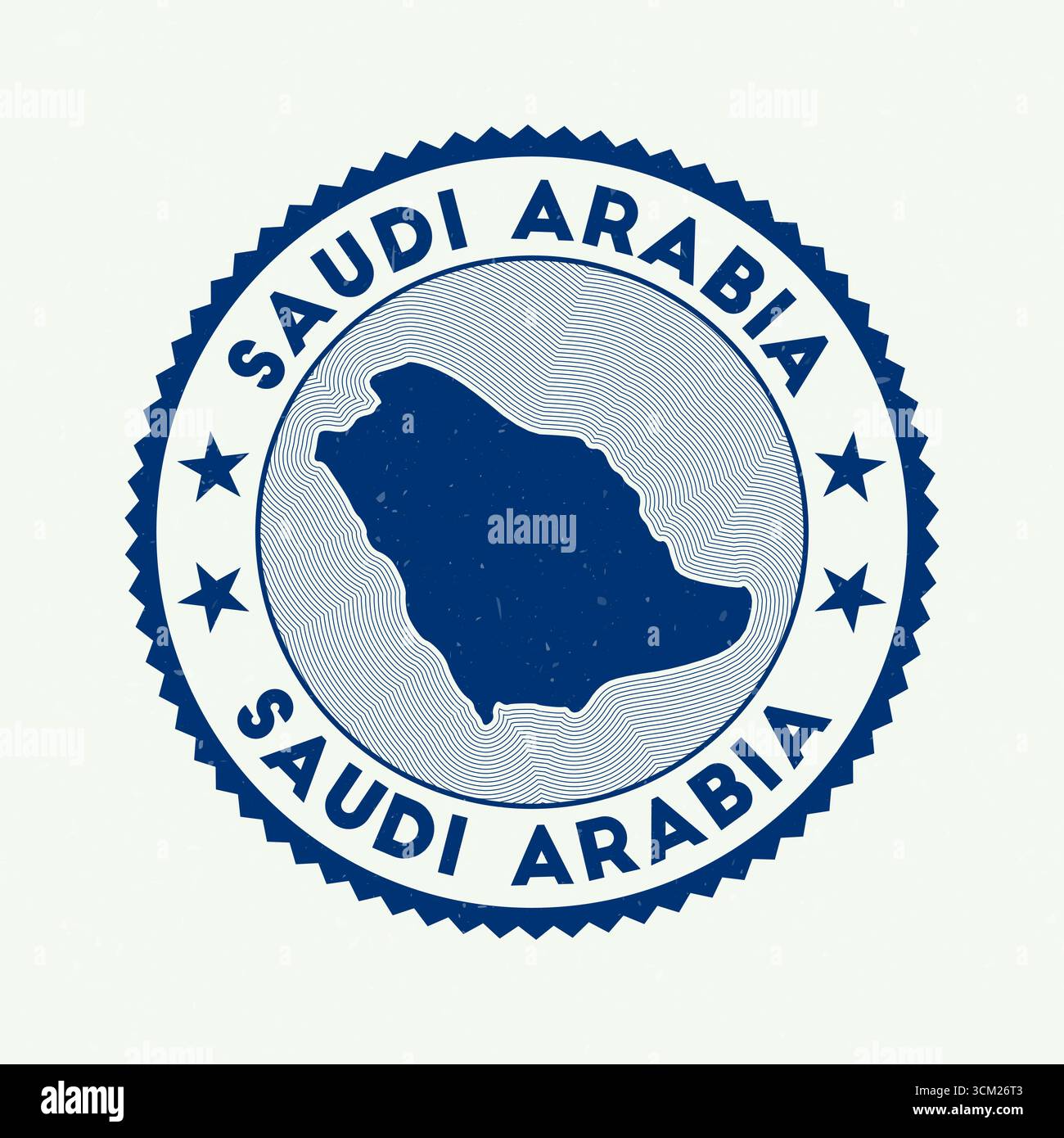 Saudi Arabia emblem. Country round stamp with shape of Saudi Arabia ...