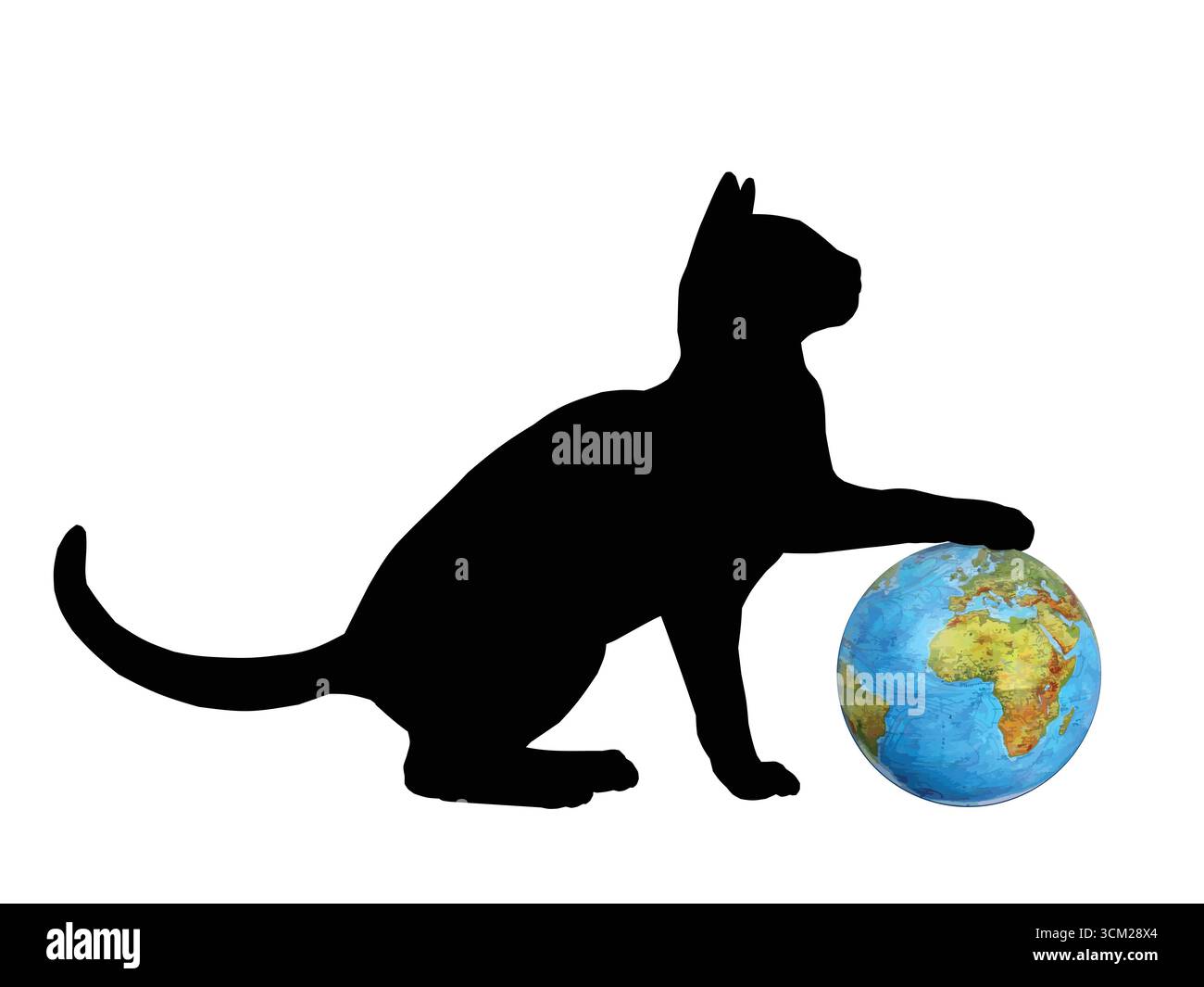 Cat playing toy on Stock Vector Images - Alamy