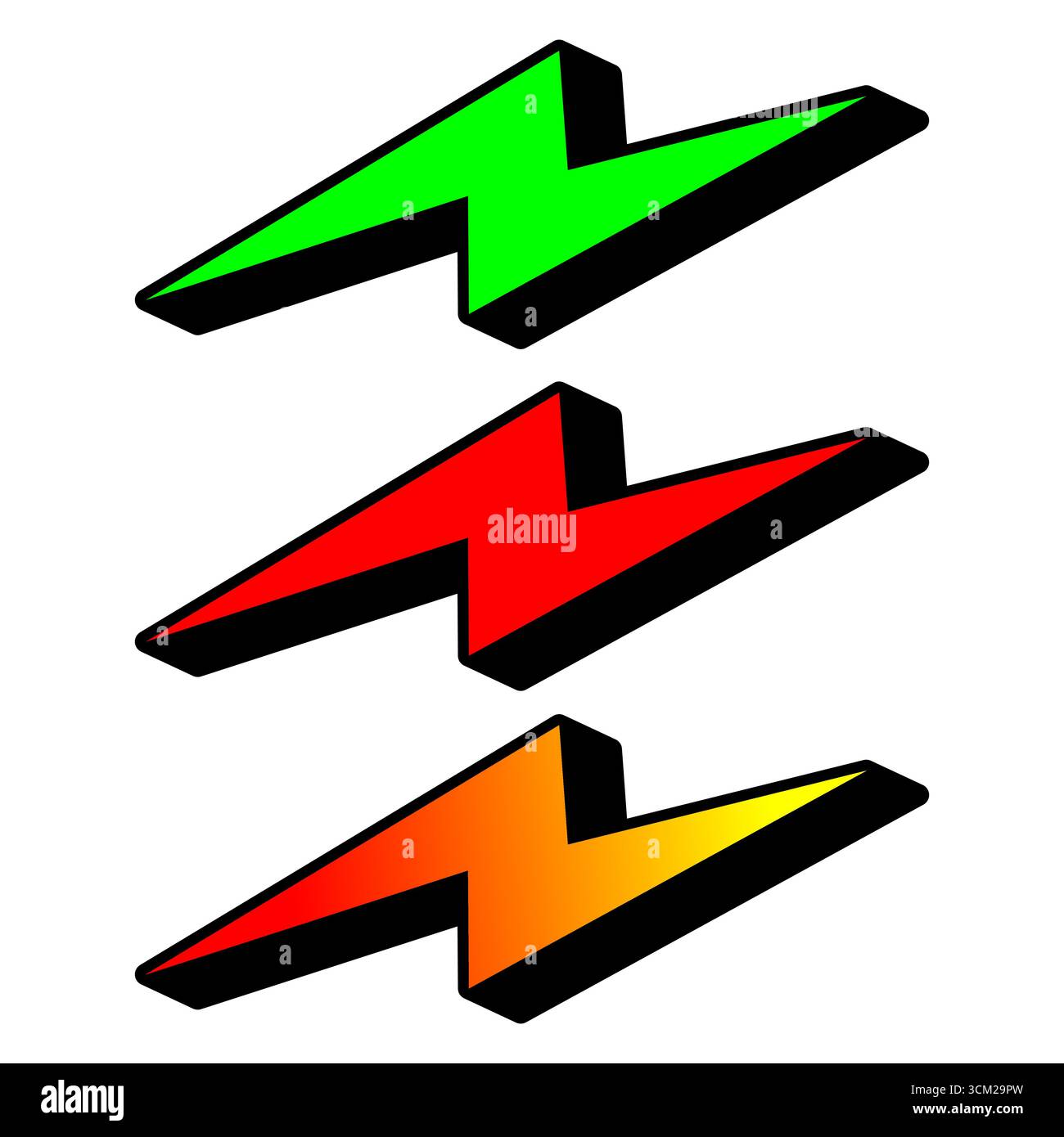 Bold lightning bolt set hi-res stock photography and images - Alamy