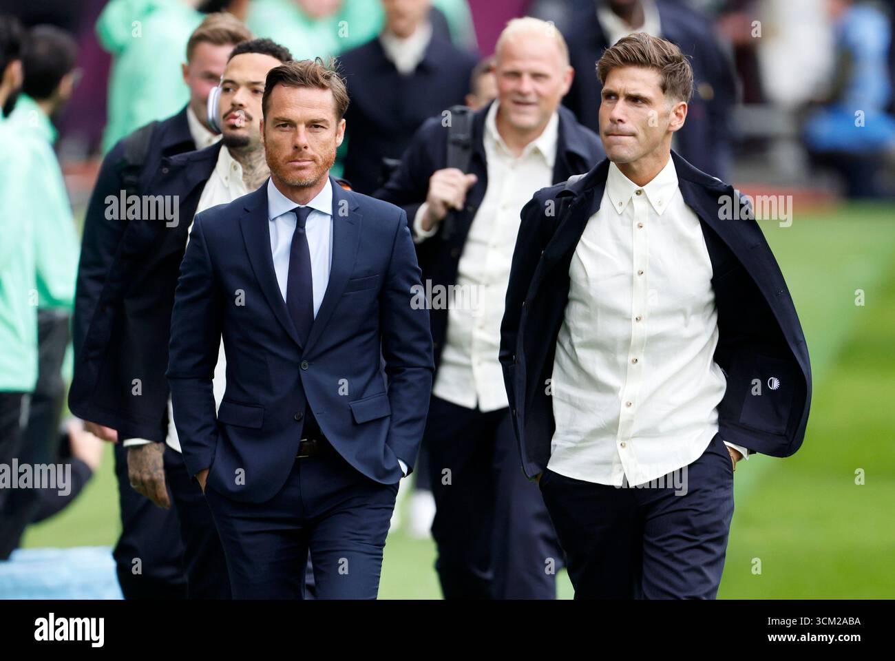 Burnley manager Scott Parker (left) ahead of the Premier League match ...