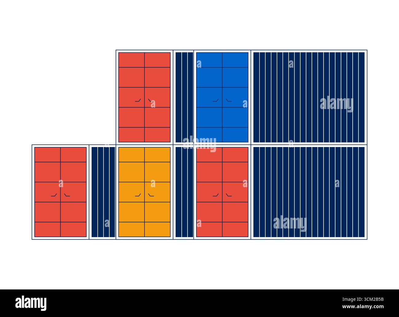 Stacked shipping cargo containers 2D cartoon object Stock Vector Image ...