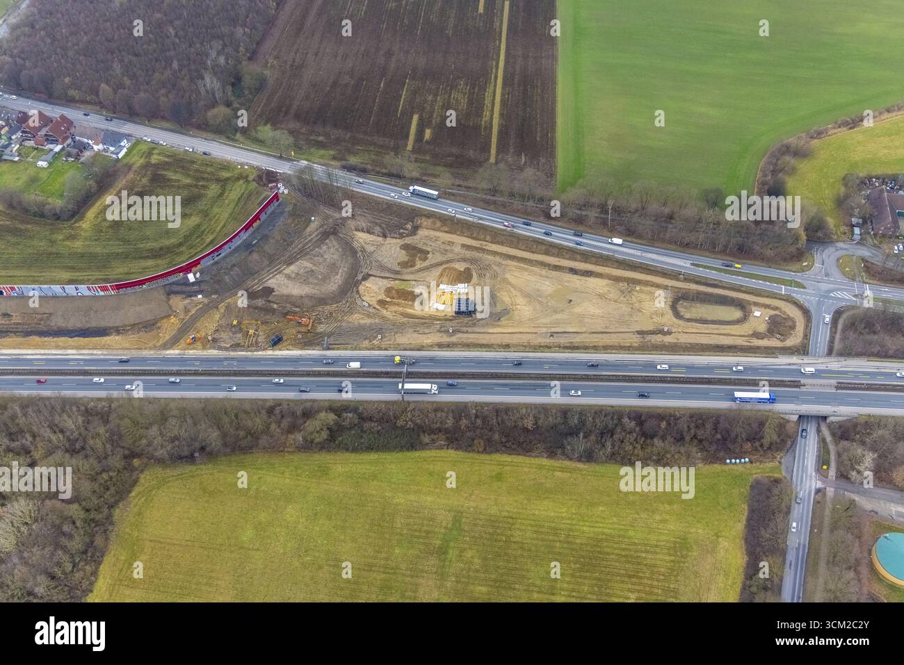 Construction site federal road b1 at dortmund airport hi-res stock ...