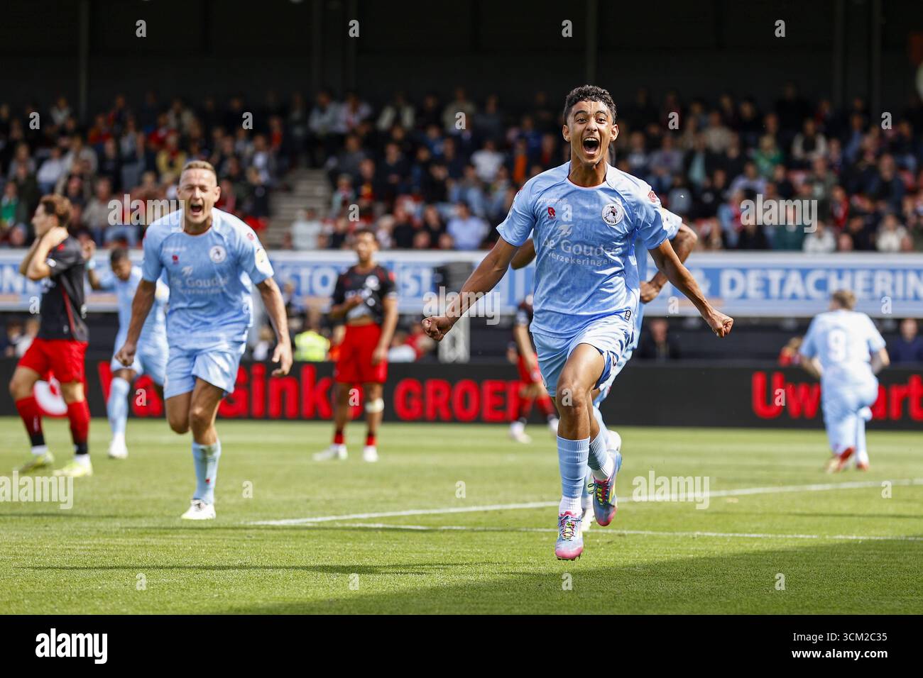 ROTTERDAM - Ayoub Oufkir of Sparta Rotterdam celebrates the 0-1 goal ...