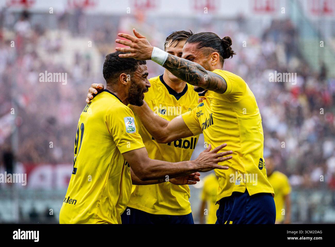 Pedro Mendes and Gregoire Defrel of Modena Calcio celebrates goal ...