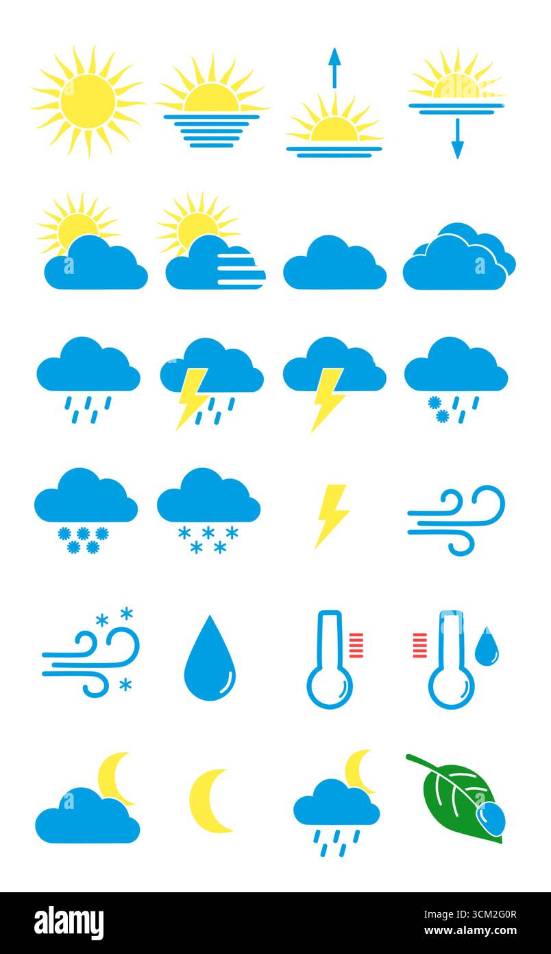 Weather icons sun cloud hi-res stock photography and images - Alamy