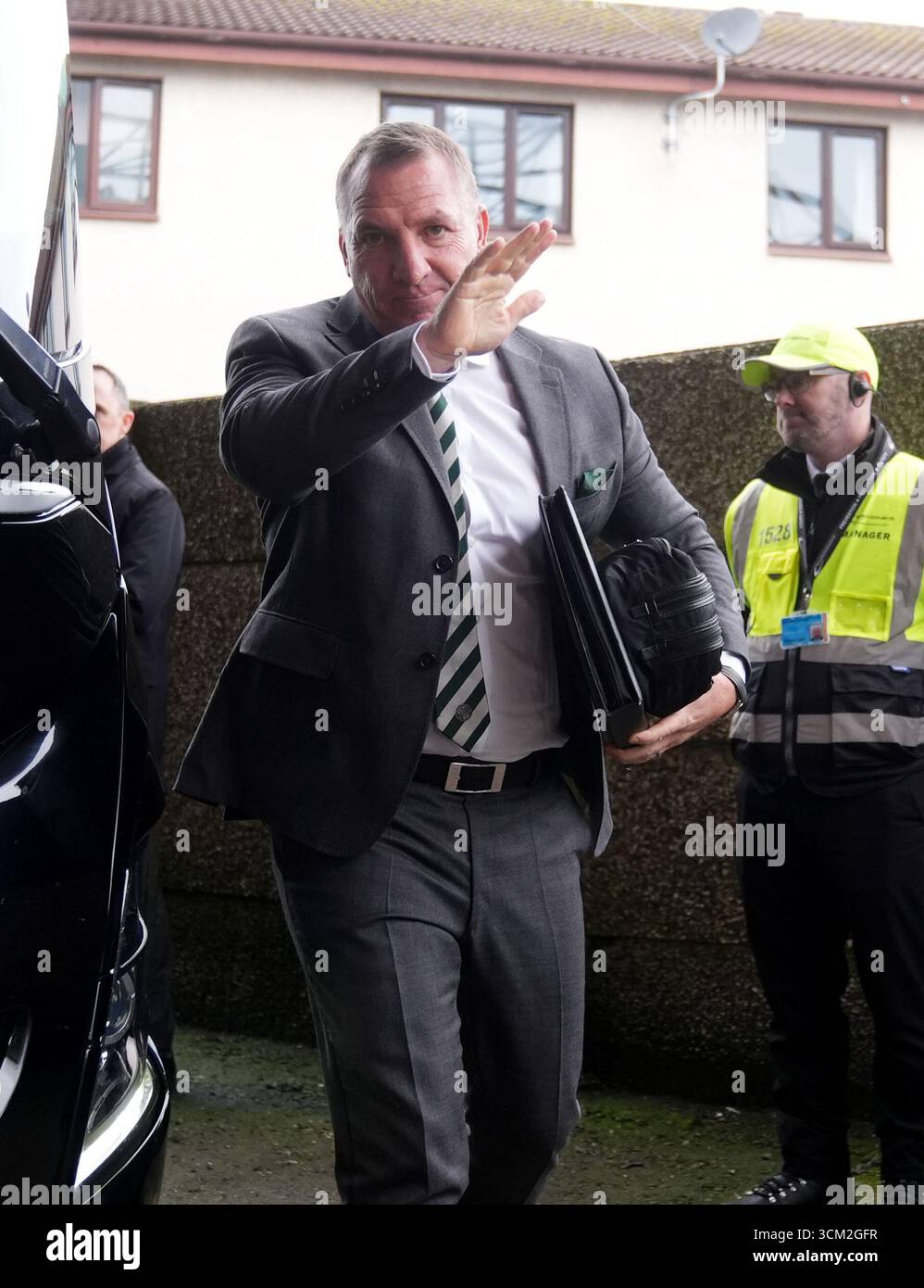 Celtic manager Brendan Rodgers arrives at the ground ahead of the ...
