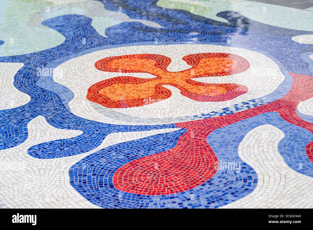 14 September 2025, Berlin: View of a detail of the glass mosaic ...