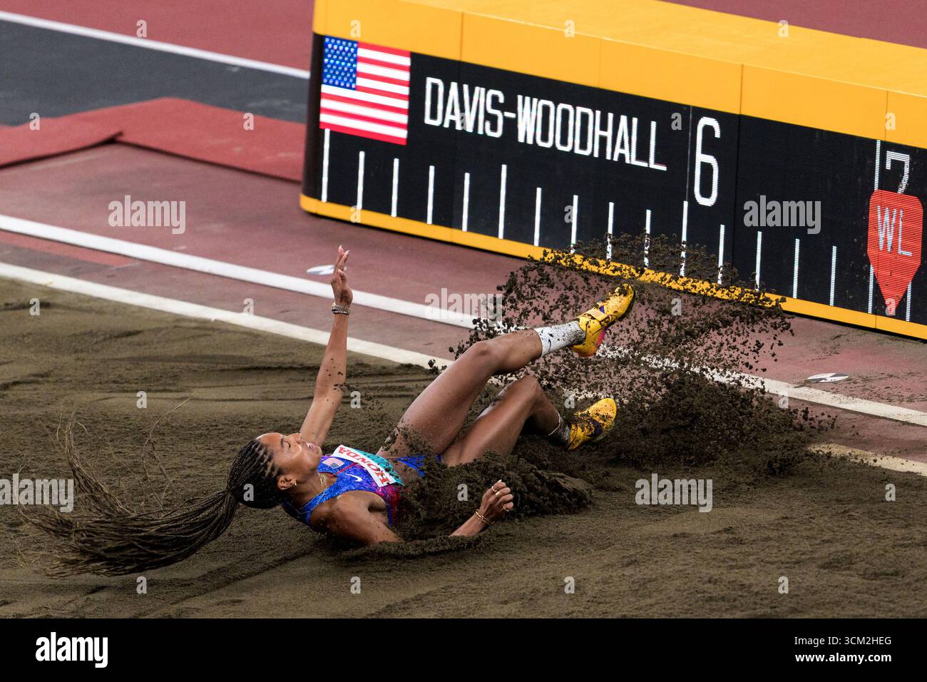 250914 Tara Davis-Woodhall of USA competes in women's long jump final ...