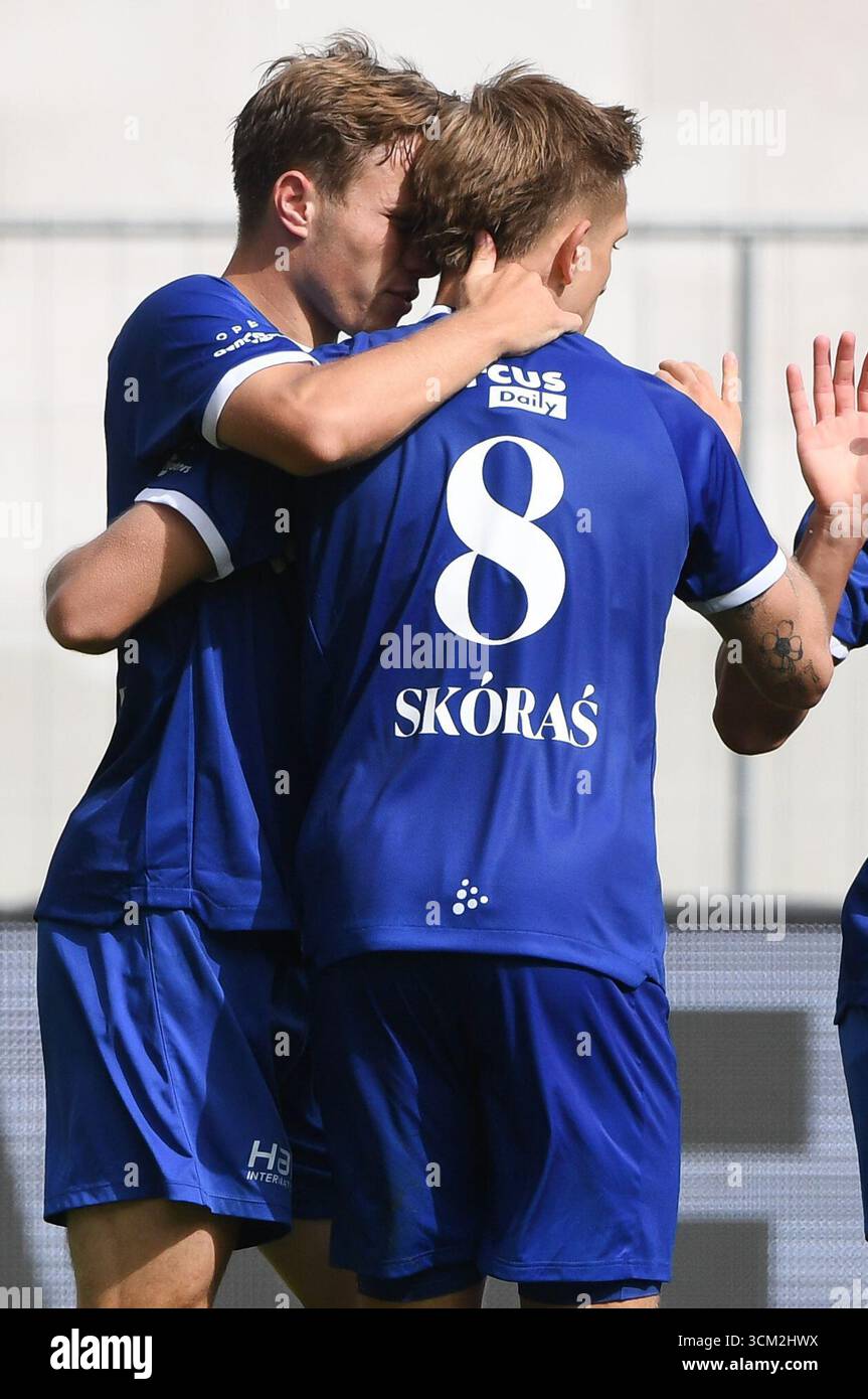 Gent's Matisse Samoise celebrates after scoring during a soccer match ...