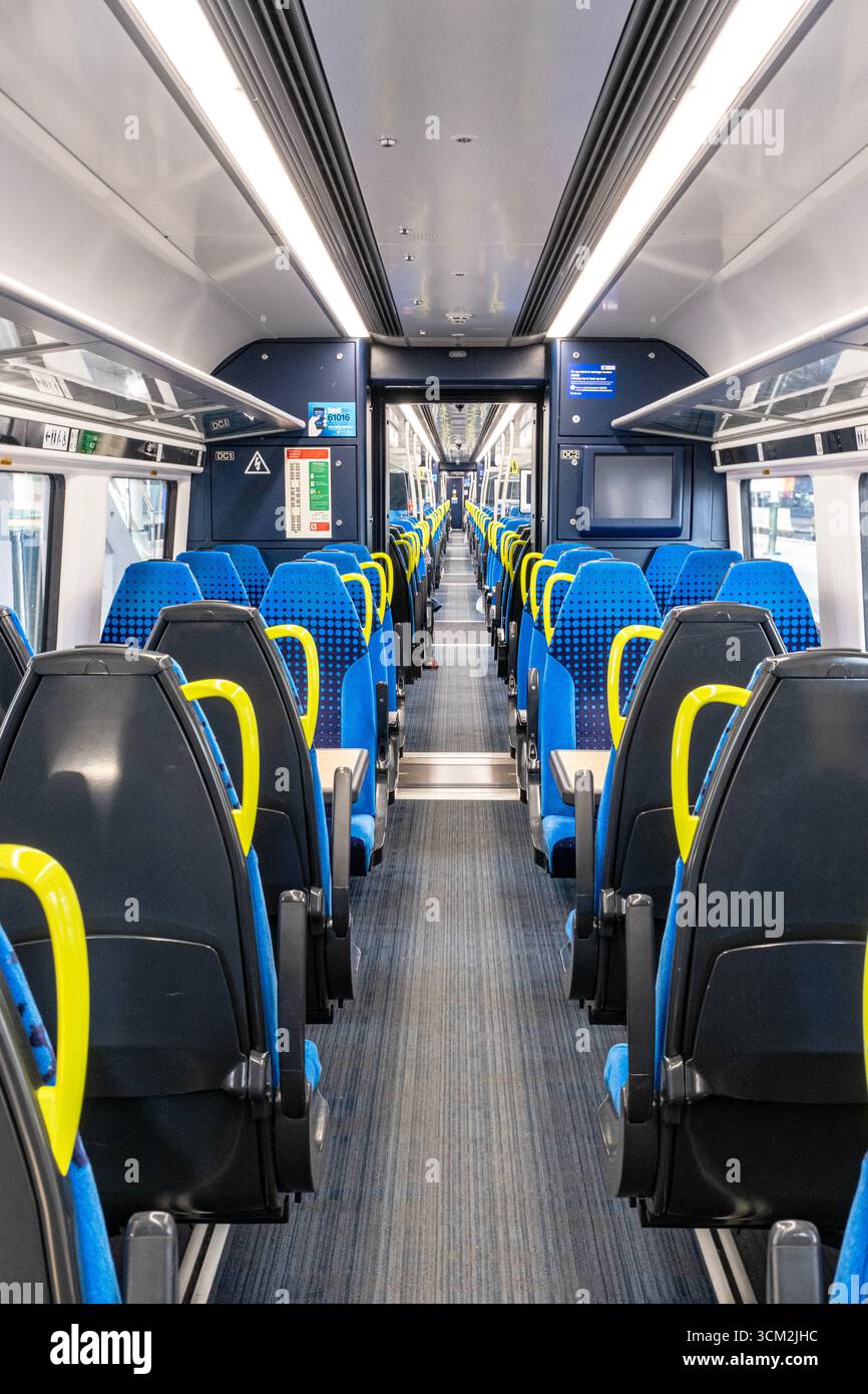Interior of empty Northern Rail train carriage UK Stock Photo - Alamy
