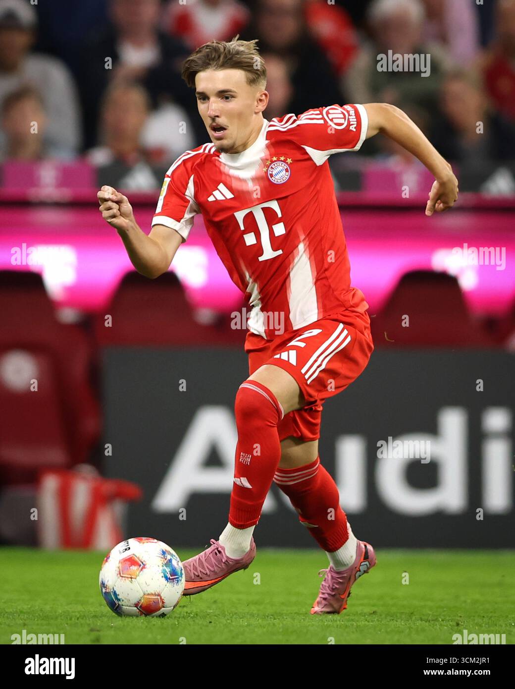MUNICH, GERMANY - SEPTEMBER 13: Lennart Karl of Bayern Muenchen e ...