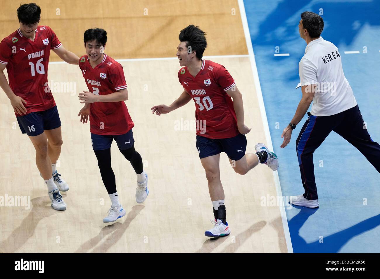 Hojin Shin of South Korea celebrates after scoring during their pool ...