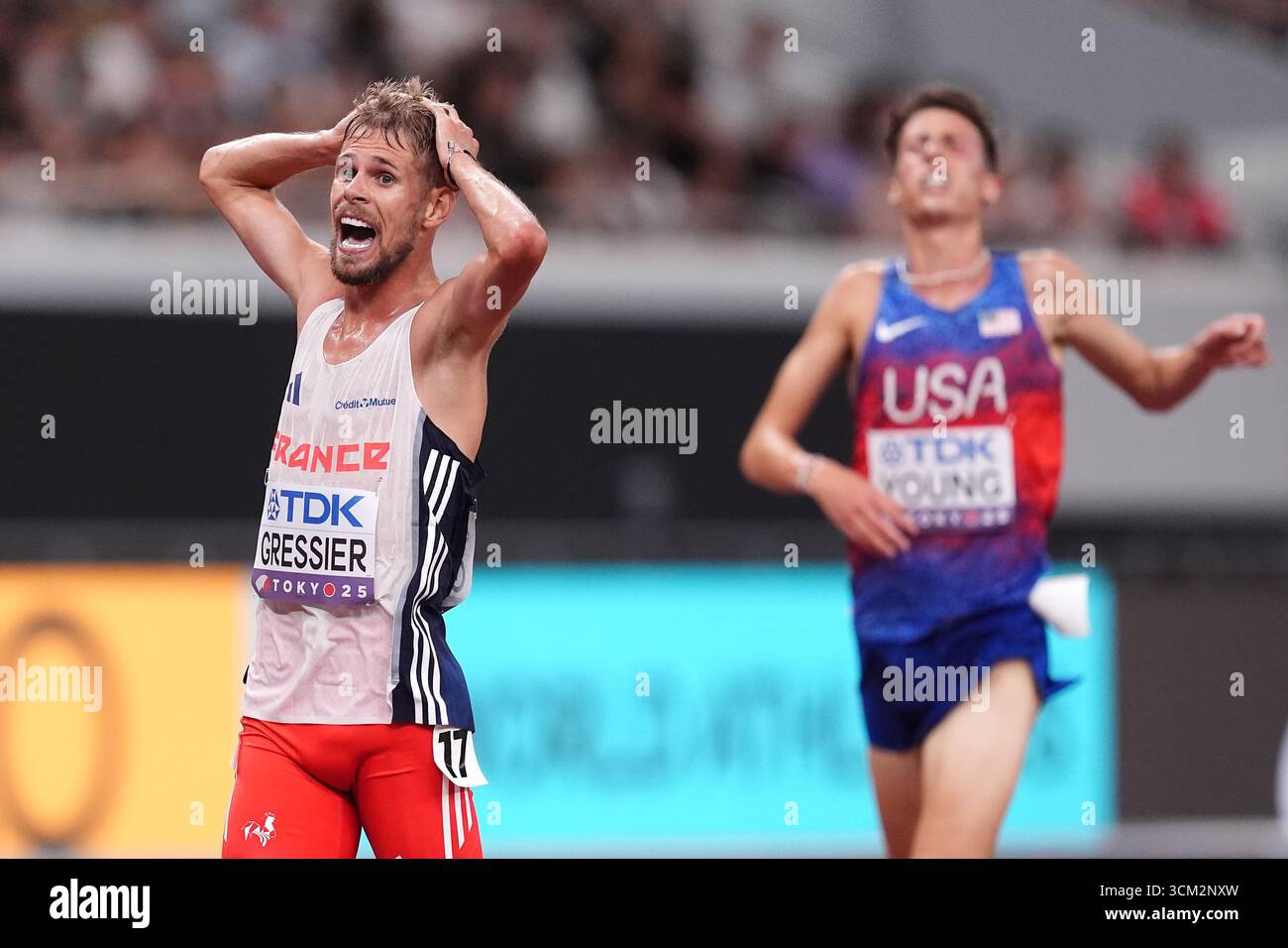 Jimmy Gressier from France (left) celebrates winning gold in the Men's ...