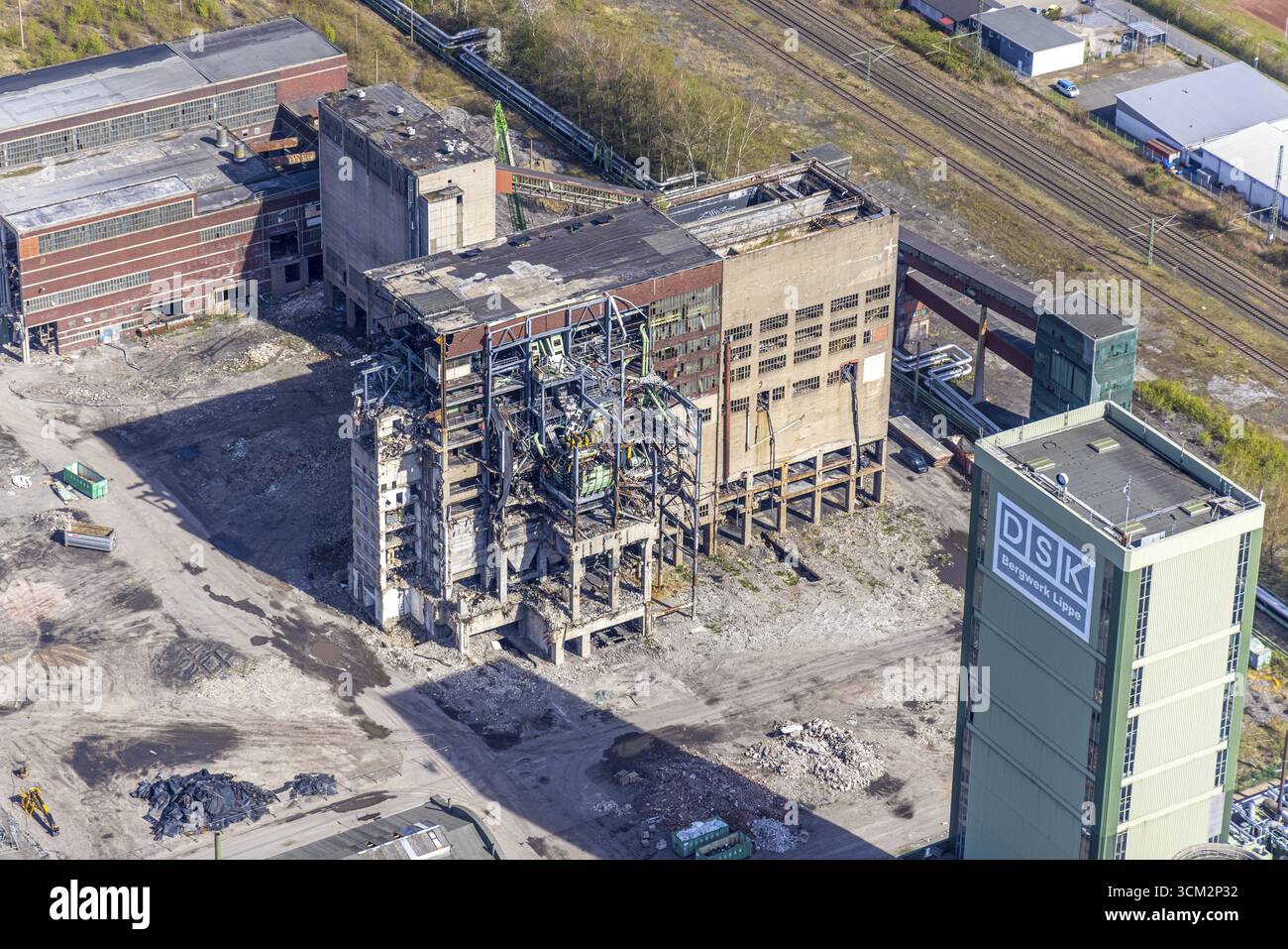 Aerial view, deconstruction of Westerholt colliery, former DSK Lippe ...