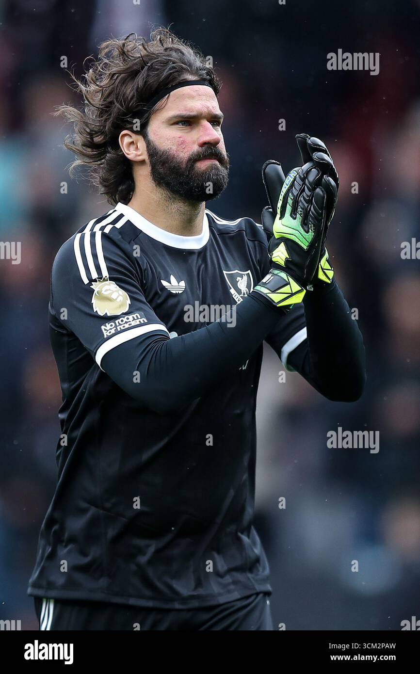 Alisson Becker of Liverpool during the Premier League match Burnley vs ...