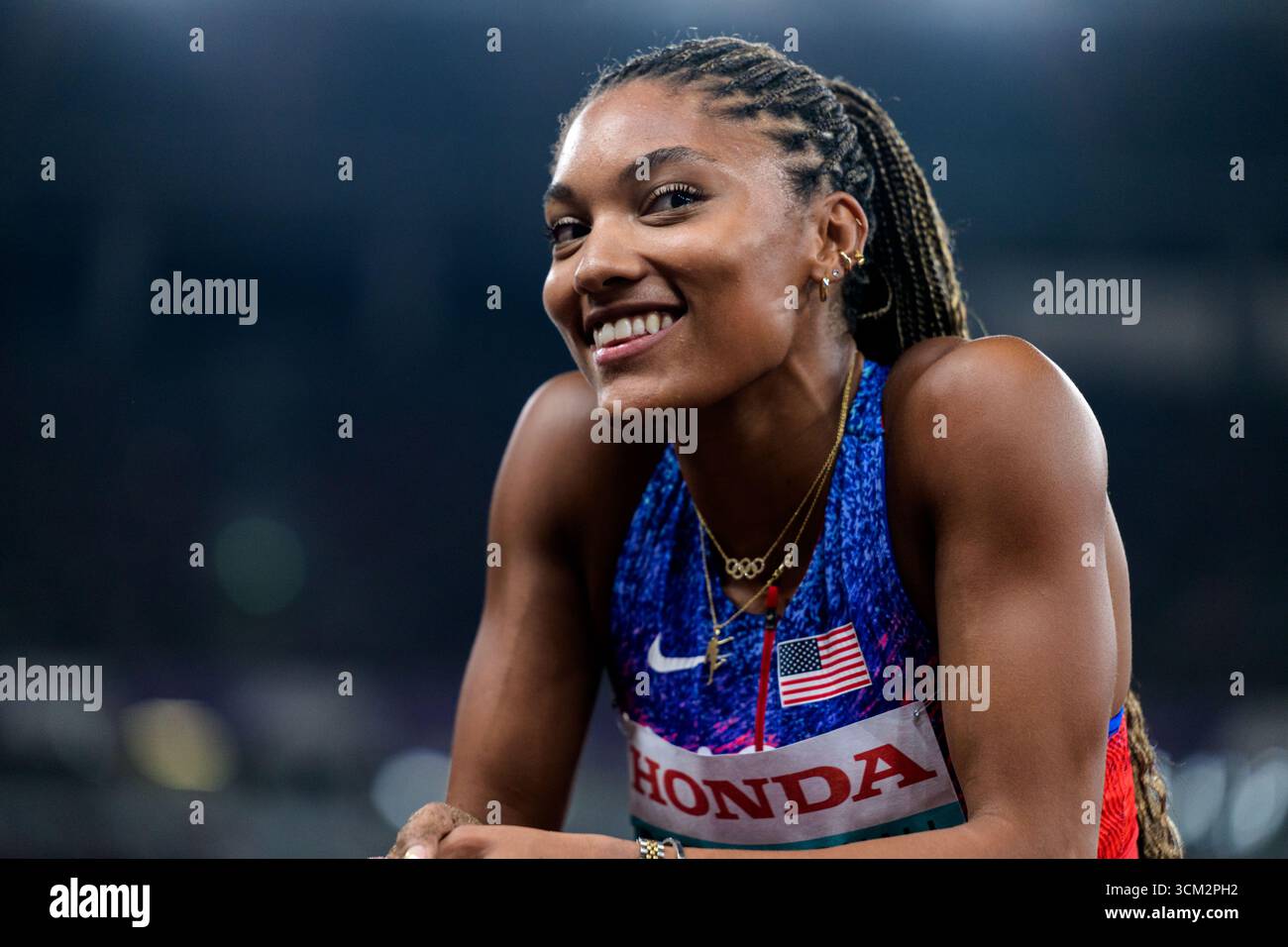 250914 Tara Davis-Woodhall of USA competes in women's long jump final ...
