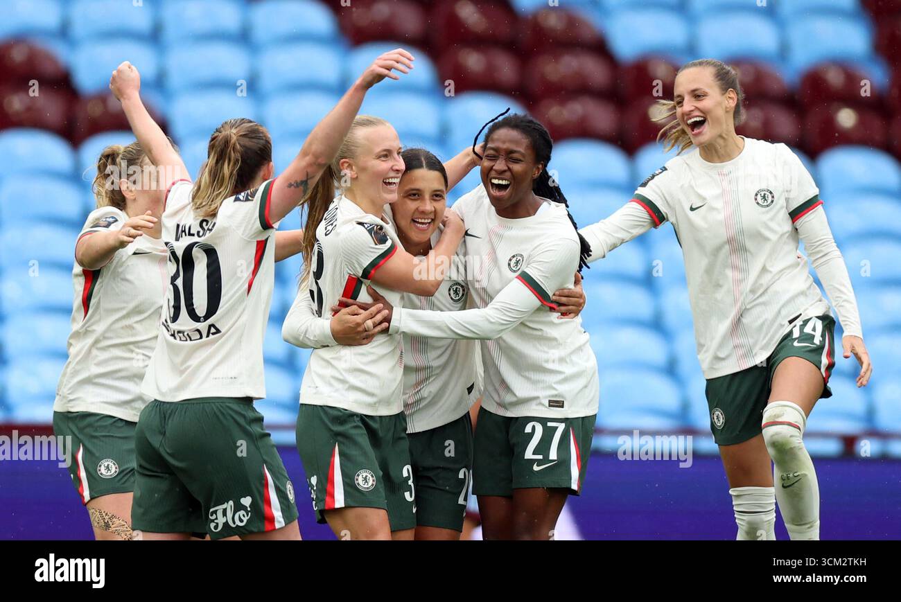 Chelsea's Sam Kerr celebrates scoring their side's third goal of the ...