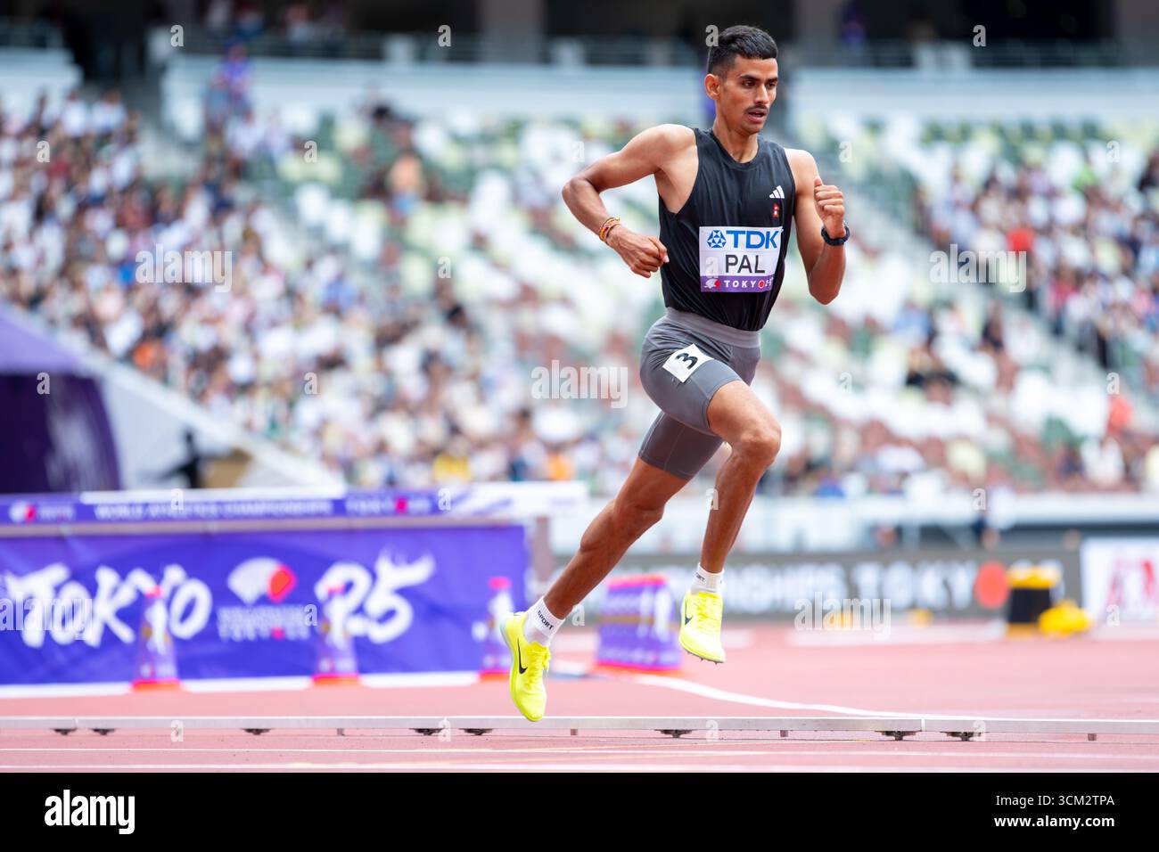 TOKYO, JAPAN - SEPTEMBER 14: Mukesh Pal of Nepal competing during the Men's 1500m on day one of ...