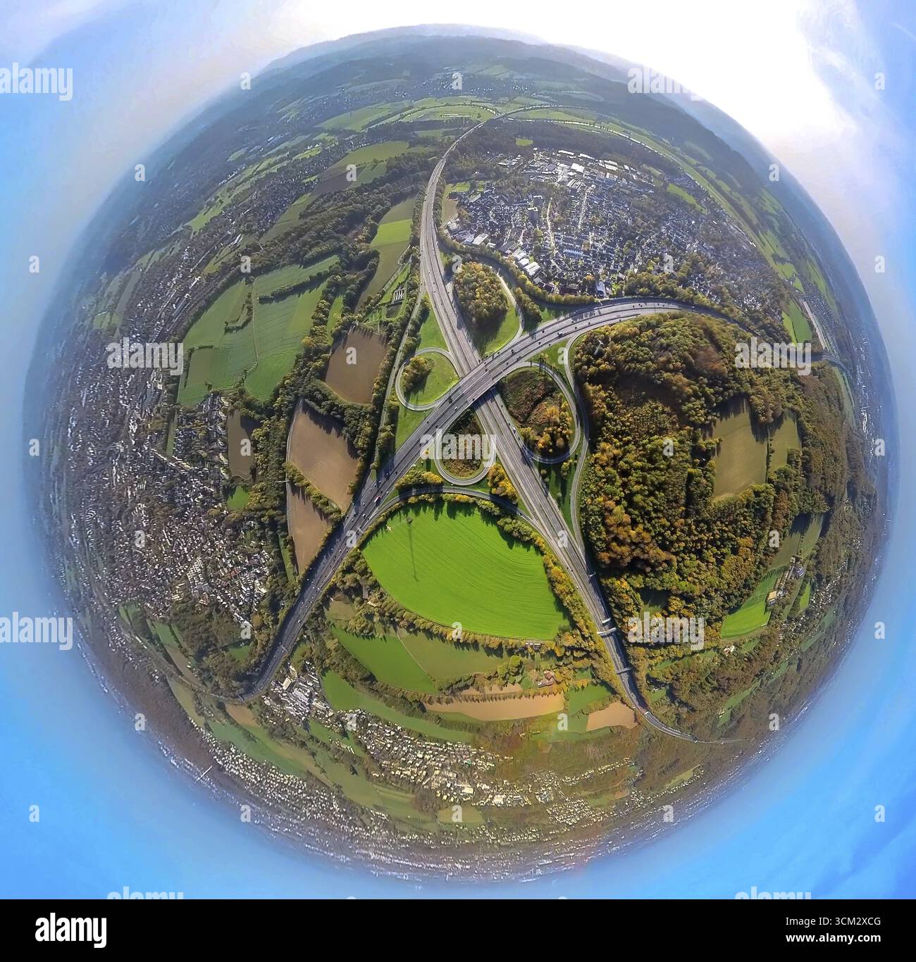 Aerial photo, motorway junction Westhofen, Westhofener Kreuz, motorway ...