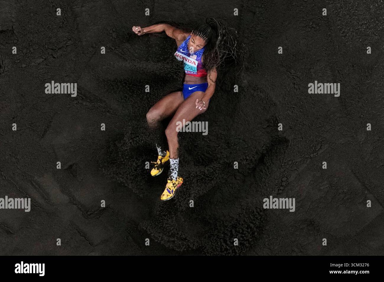 United States' Tara Davis-Woodhall makes an attempt during the the ...