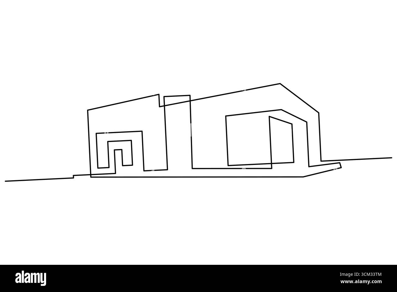 Line art building Black and White Stock Photos & Images - Alamy