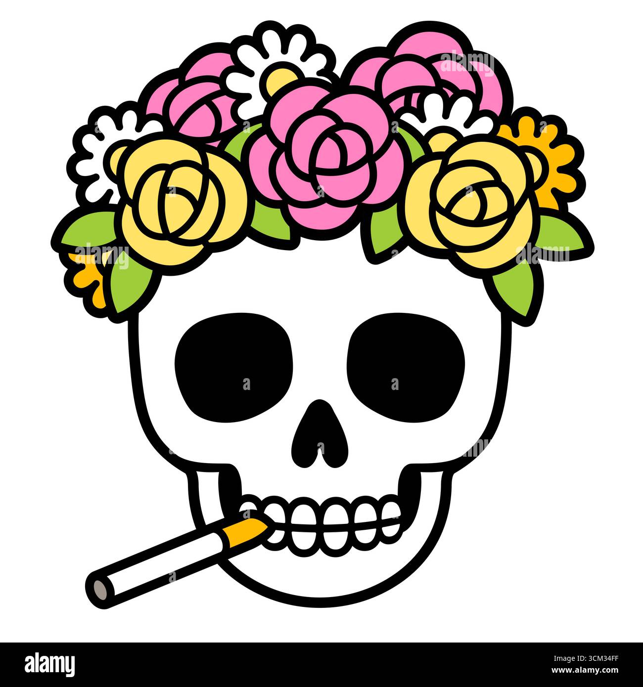 Day of the dead skull isolated Stock Vector Images - Alamy