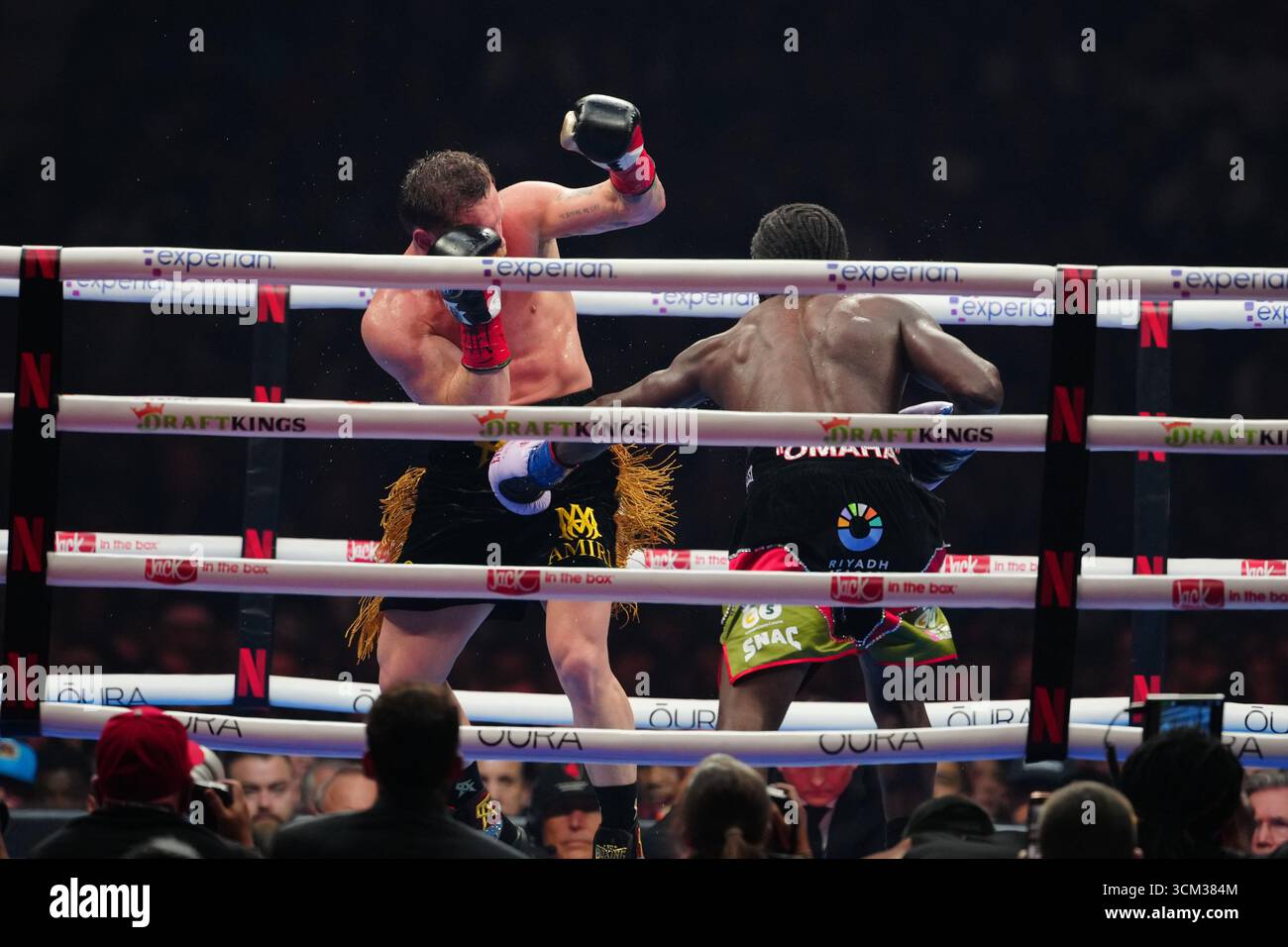 LAS VEGAS, NV - SEPT 13: (R-L) Terence Crawford punches Canelo Alvarez ...