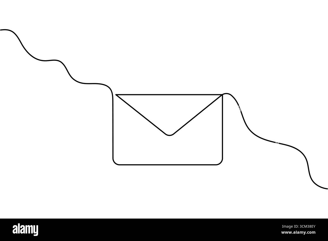 Simple line art illustration email Cut Out Stock Images & Pictures - Alamy