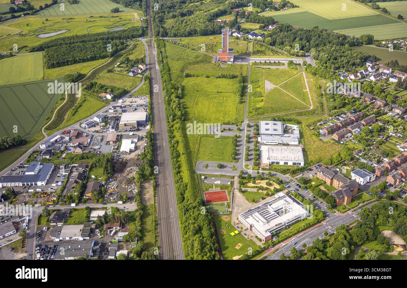 Aerial view, winding tower Boenen and site of the former Koenigsborn ...