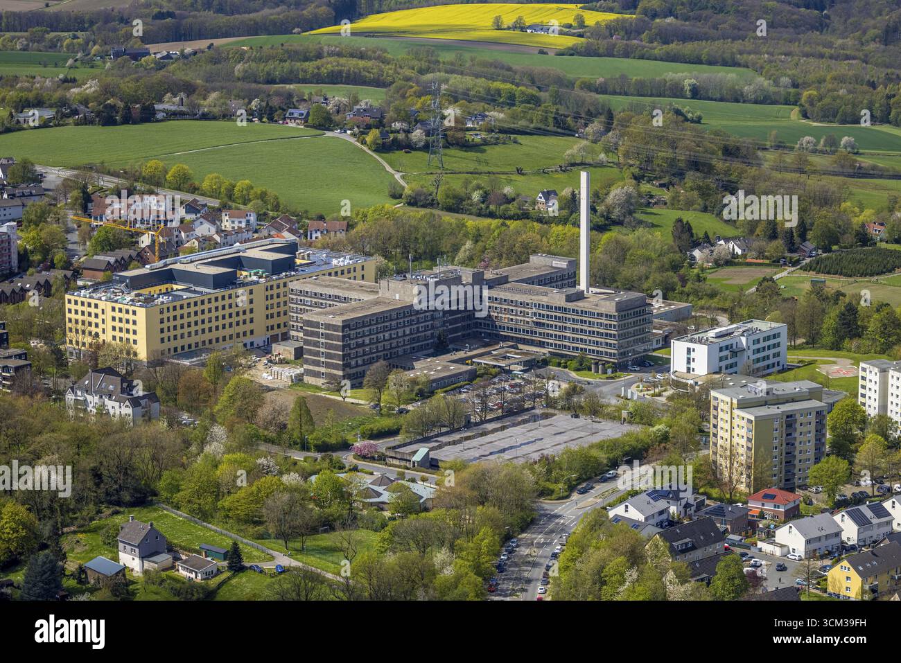 Aerial view, Helios Klinikum Niederberg, construction site with new ...