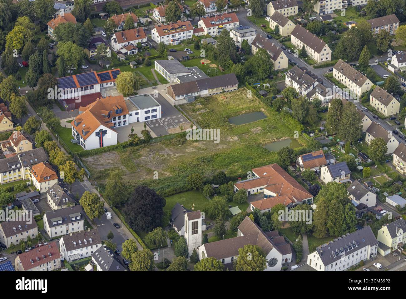 Aerial view, construction area with conversion and extension of Petri ...