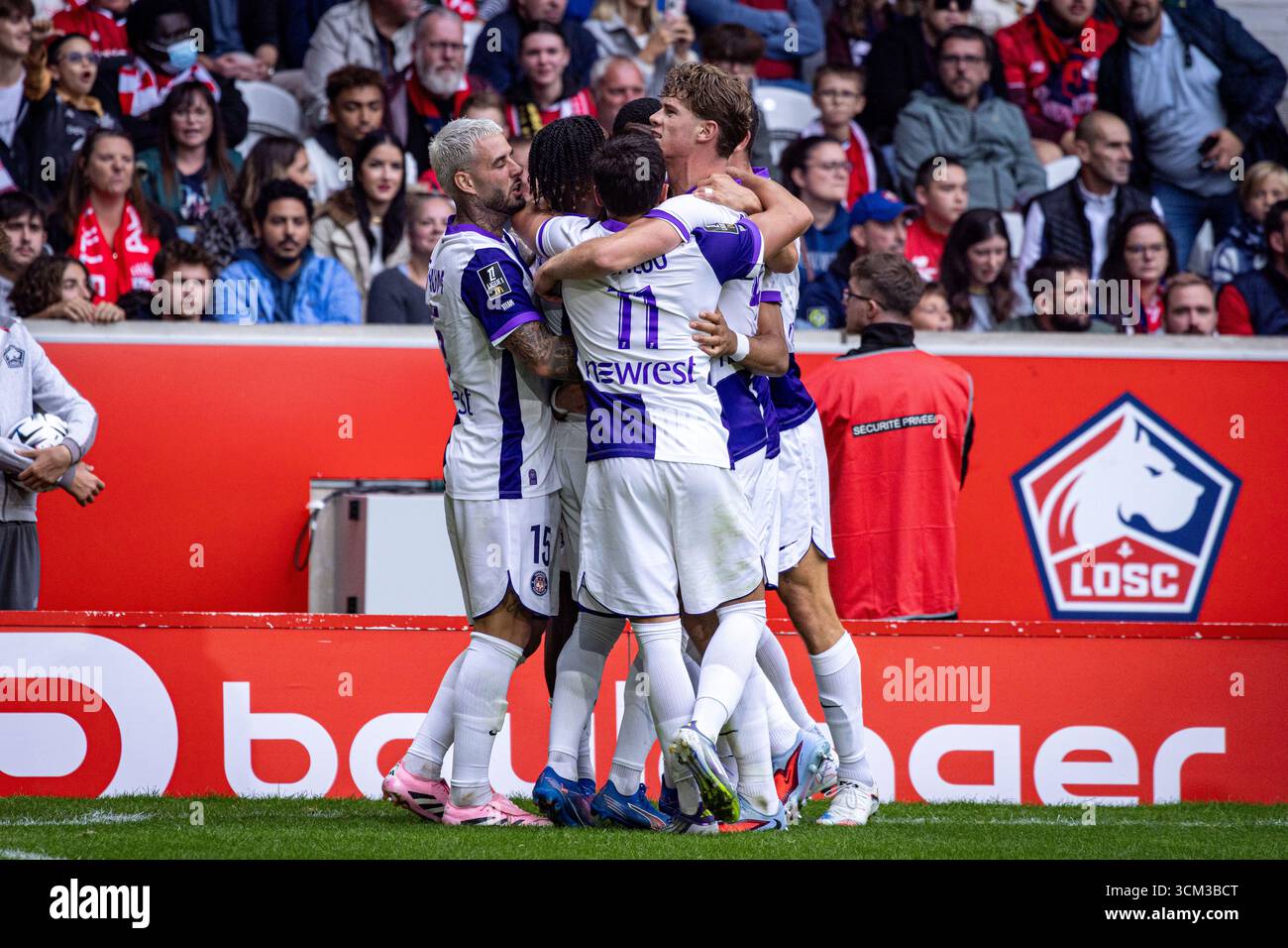 Team of TFC during the French championship Ligue 1 football match ...