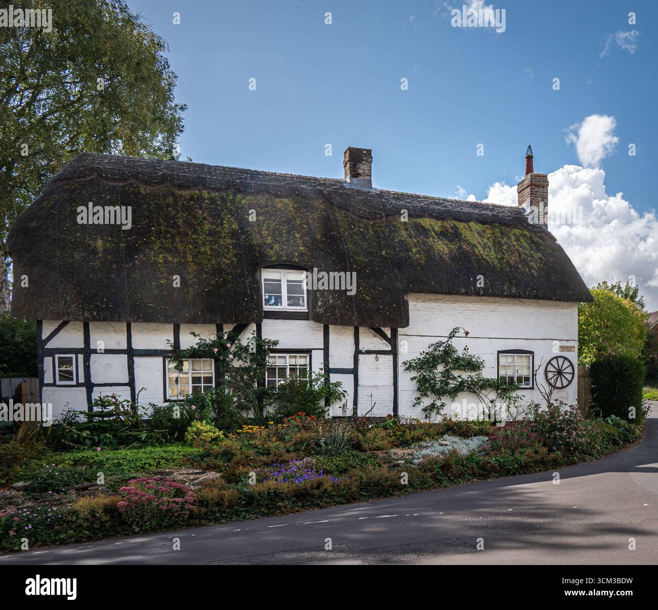 Traditional English tudor thatched cottage Stock Photo - Alamy