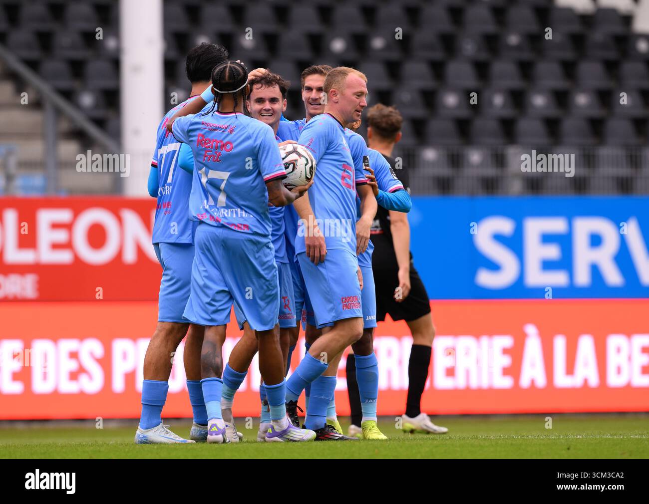 Beveren's Jannes Van Hecke celebrates after scoring during a soccer ...