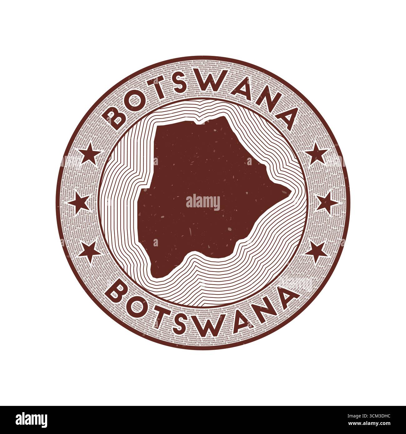 Botswana round badge vector. Country round stamp with the shape of ...