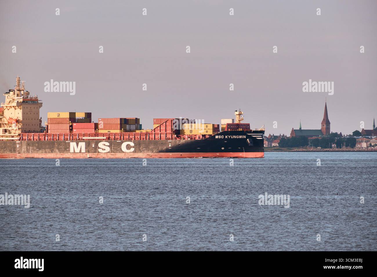 Helsingborg, Sweden ; August 13, 2025: MSC Kyungmin container ship ...